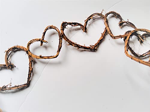 Vine Hearts Rustic Garland for Bridal Shower, Fall Wedding Reception Head Table, Baby Showers - In Choice of Length