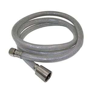 kingston brass ksslspr8k nyloom 60" kitchen faucet spray hose, silver gray/brushed nickel