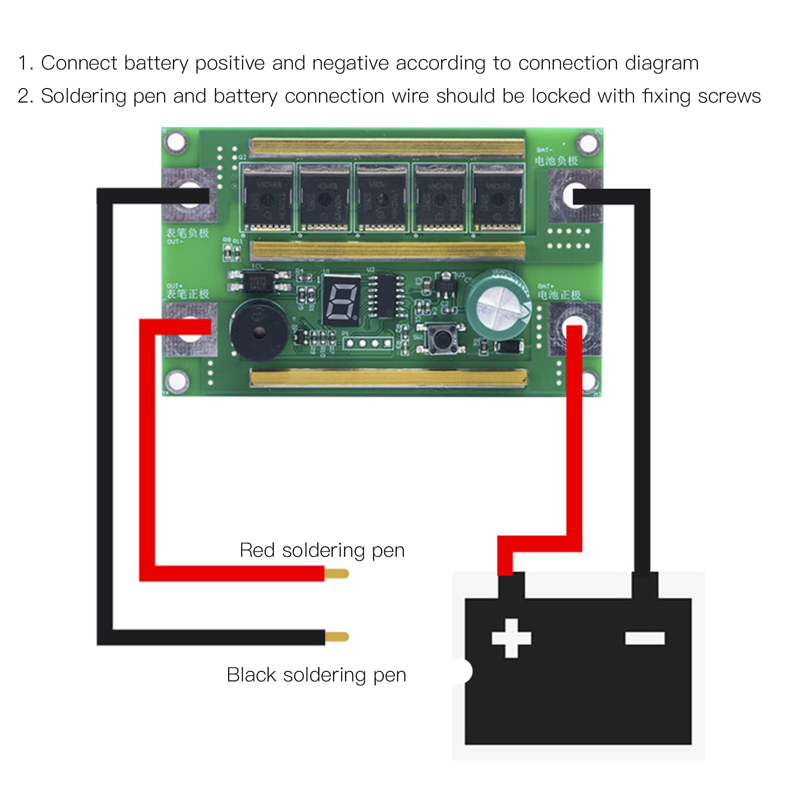 FOUF Welding Machine Circuit Board,Welding Machine Pen DIY Portable 12V Battery Storage Spot Welder Pen PCB Circuit Board Welding Current,DIY Portable Battery Storage Spot Welder(Bare metal full set)