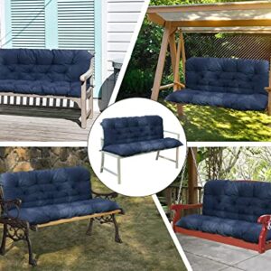 COSNUOSA Swing Replacement Cushions Waterproof Porch Swing Cushions 2-3 Seater Outdoor Swing Cushions for Outdoor Furniture Navy 60x40 Inches