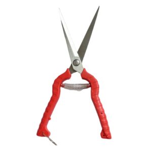 extra long garden scissors gardening tools micro-tip pruning shears, non-stick precision-ground blades, 9.6” sharp plant fruit trees bonsai sharp garden scissors