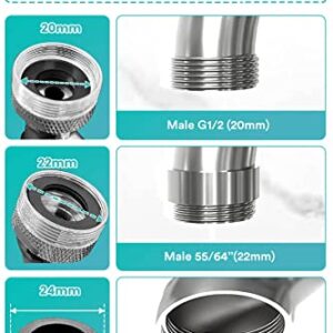 WIRELEL1080° Rotating Faucet Extender, Universal Splash Filter Faucet Aerator with 2 Water Flow Mode with Rubber Gaskets for Bathroom Kitchen Faucet