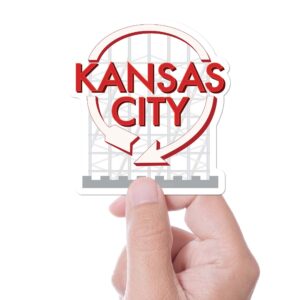 kansas city missouri bumper sticker for car, cute kansas city skyline sign sticker for hydroflask, kcmo decal for tumbler