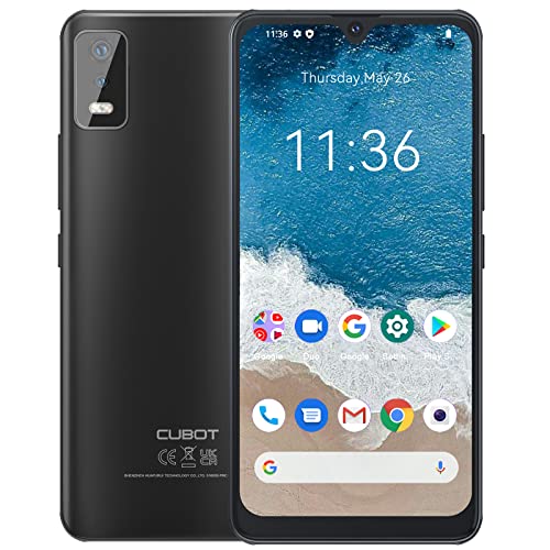 CUBOT Note 8 Smartphone Without Contract, 4G Android 11 Mobile Phone, 5.5 Inch HD Display, 13MP + 5MP Camera, 3100mAh Battery, 2GB/16GB, 128GB Expandable, Dual SIM Black