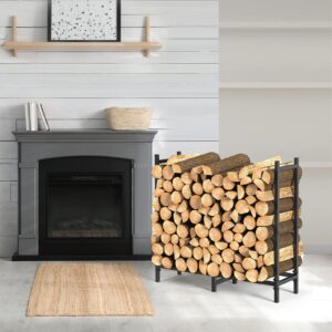 LIANTRAL Firewood Rack Indoor, 2.6ft Small Fire Wood Log Rack Stand for Fireplace Outdoor Firewood Storage Bracket Holder