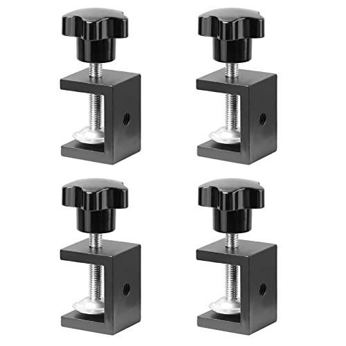 4pcs Heavy Duty C-Clamp, Wood Clamps, Stainless Steel Right Angle Clamps Universal Bracket for Welding Carpenter Building Household Mount (Black)