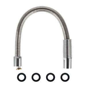 tber flexible stainless pre rinse hose replacement kit for all brand commercial kitchen sink faucet with 7/8-20 unef ends, 18” dishwasher hose better for less than 25” height pre-rinse faucet