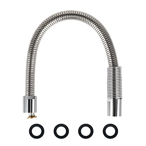 TBER Flexible Stainless Pre Rinse Hose Replacement Kit for All Brand Commercial Kitchen Sink Faucet with 7/8-20 UNEF Ends, 18” Dishwasher Hose Better for Less Than 25” Height Pre-Rinse Faucet