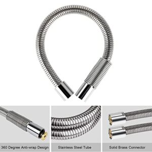 TBER Flexible Stainless Pre Rinse Hose Replacement Kit for All Brand Commercial Kitchen Sink Faucet with 7/8-20 UNEF Ends, 18” Dishwasher Hose Better for Less Than 25” Height Pre-Rinse Faucet