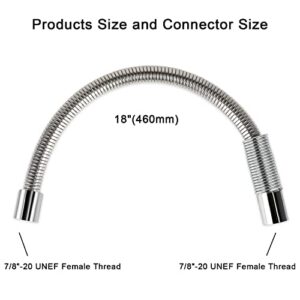 TBER Flexible Stainless Pre Rinse Hose Replacement Kit for All Brand Commercial Kitchen Sink Faucet with 7/8-20 UNEF Ends, 18” Dishwasher Hose Better for Less Than 25” Height Pre-Rinse Faucet