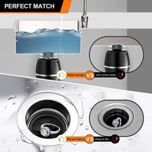 BOTEMY 3-1/8 Inch Garbage Disposal Splash Guards with Stainless Steel Black Kitchen Sink Stopper Drain Plug Set Food Waste Disposer Replacement Accessories for Waste King, Whirlaway, GE Disposer