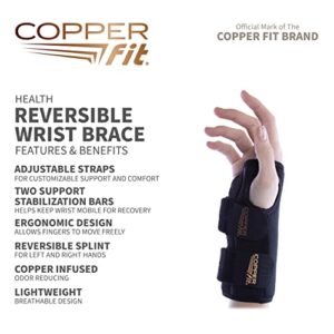 Copper Fit Health Unisex Reversible Wrist Brace with Stabilizer, Adjustable