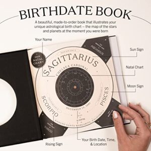 The Birthdate Book, A Fully Personalized Beautiful and Unique Reading of your Astrological Birth Chart - Fabric-bound Hardcover & 70+ Pages of Personal Horoscope Readings & Interpretation