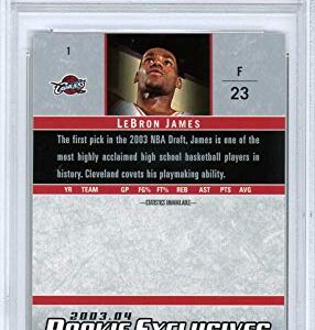 LeBron James 2003 Upper Deck Rookie Exclusives Basketball Card RC #1 Graded PSA 9 MINT