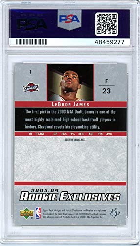 LeBron James 2003 Upper Deck Rookie Exclusives Basketball Card RC #1 Graded PSA 9 MINT