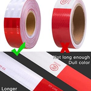 Dynta Reflective Tape Dot 2Inch x 300Feet Reflector DOT-C2 Safety Waterproof Adhesive Conspicuity Red and White Tape for Trailer, Trucks, Cars,Yachting,Outdoor 2 Rolls (2Inch x 150Feet)