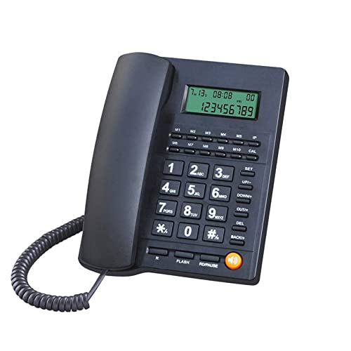 Corded Caller ID Telephone with Speaker for Home and Office, TelPal Wired Landline Telephone Set Simple Analog Desktop Hotel Telephones