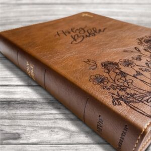 Hand Illustrated & Laser Engraved NIV Journaling Bible, Personalized Gift, Custom Name Engraving Available