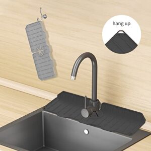 Gaswug Kitchen Sink Silicone Faucet Handle Drip Catcher Tray Mat, Silicone Sink Splash Guard Mat for Kitchen, Kitchenguard Silicone Faucet Handle Drip Catcher Tray - 2Pcs