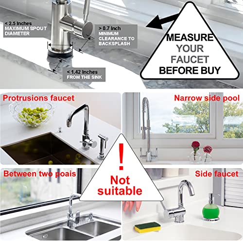 Gaswug Kitchen Sink Silicone Faucet Handle Drip Catcher Tray Mat, Silicone Sink Splash Guard Mat for Kitchen, Kitchenguard Silicone Faucet Handle Drip Catcher Tray - 2Pcs