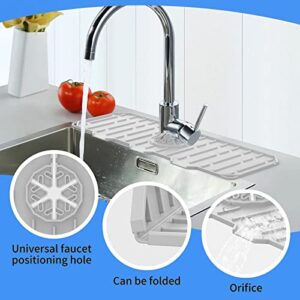 Gaswug Kitchen Sink Silicone Faucet Handle Drip Catcher Tray Mat, Silicone Sink Splash Guard Mat for Kitchen, Kitchenguard Silicone Faucet Handle Drip Catcher Tray - 2Pcs