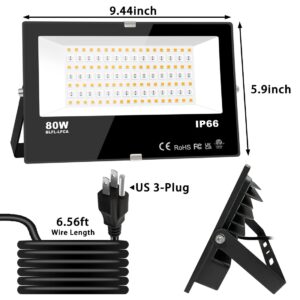 LED Flood Light Outdoor 800W Equivalent 8000LM Smart RGB Landscape Lighting with APP Control, DIY Scenes - Timing - 5700K Daylight White - Color Changing Uplight, IP66 Waterproof US Plug MELPO(2Pack)