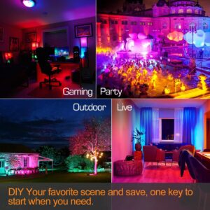 LED Flood Light Outdoor 800W Equivalent 8000LM Smart RGB Landscape Lighting with APP Control, DIY Scenes - Timing - 5700K Daylight White - Color Changing Uplight, IP66 Waterproof US Plug MELPO(2Pack)