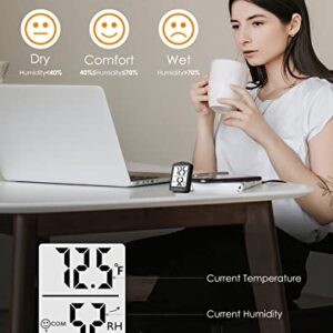 hoyiours Digital Hygrometer Indoor Thermometer Room Temperature and Humidity Monitor with 3s Fast Refresh, Thermometer Hygrometer Humidity Meter Humidity Gauge for Home, Baby Room, Greenhouse, Black