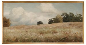 unframed rolled vintage farmhouse french country bedroom wall decor above bed - 10x20 - panoramic landscape picture - horizontal wall art over the bed - canvas long poster summer autumn meadow print