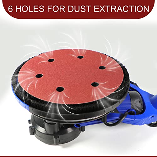 Awutzut 9 Inch 6 Hole Sanding Discs 240 Grit Hook and Loop for Drywall Sander 15PCS