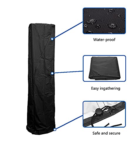 AKEfit Patio Heater Cover, 420D Garden Heater Covers Waterproof with Zipper Propane Square Heater Cover Fire Sense Outdoor Heater Cover for standing Heater