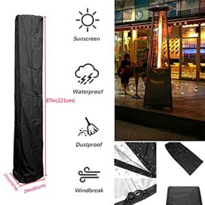 AKEfit Patio Heater Cover, 420D Garden Heater Covers Waterproof with Zipper Propane Square Heater Cover Fire Sense Outdoor Heater Cover for standing Heater