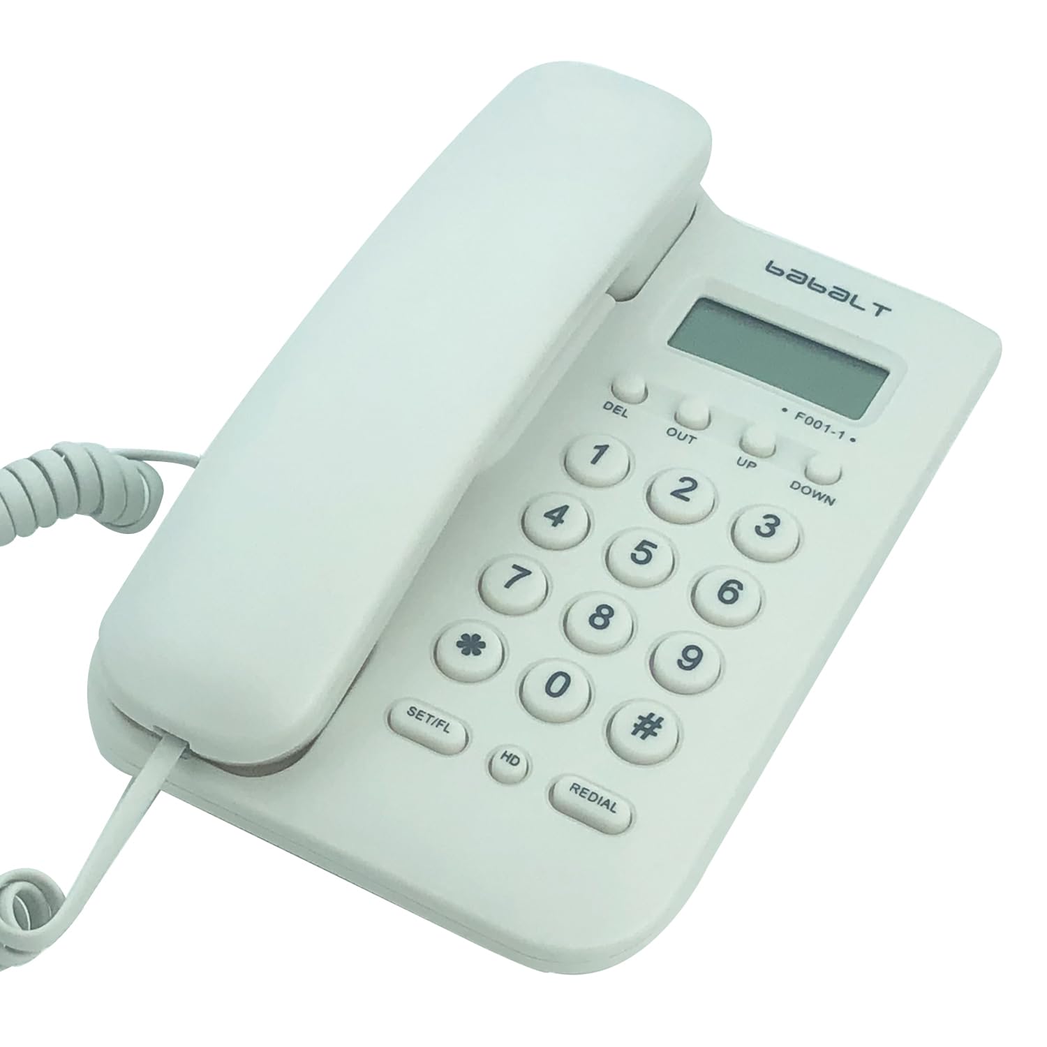 Corded Basic Landline Phone, TelPal FSK/DTMF Simple Caller ID Telephone with LCD Incoming Call Number Display, Small Desk/Wall Mountable Analog Phone for Home Office (White)