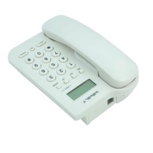 Corded Basic Landline Phone, TelPal FSK/DTMF Simple Caller ID Telephone with LCD Incoming Call Number Display, Small Desk/Wall Mountable Analog Phone for Home Office (White)