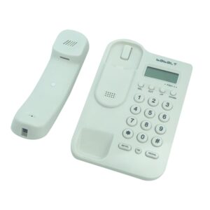 Corded Basic Landline Phone, TelPal FSK/DTMF Simple Caller ID Telephone with LCD Incoming Call Number Display, Small Desk/Wall Mountable Analog Phone for Home Office (White)