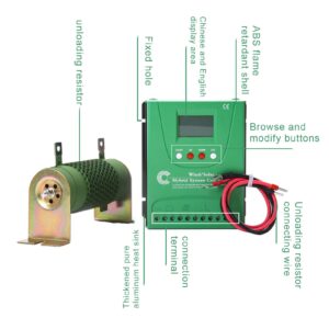 FOUF 2800W Wind Solar Hybrid Charge Controller, Auto 24V/48V Battery MPPT Hybrid Wind Solar Controller with LCD Display and Free Dump Load Accurate, 1600W Wind and 1200W Solar Panel(GPI48280)