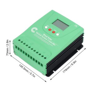 FOUF 2800W Wind Solar Hybrid Charge Controller, Auto 24V/48V Battery MPPT Hybrid Wind Solar Controller with LCD Display and Free Dump Load Accurate, 1600W Wind and 1200W Solar Panel(GPI48280)