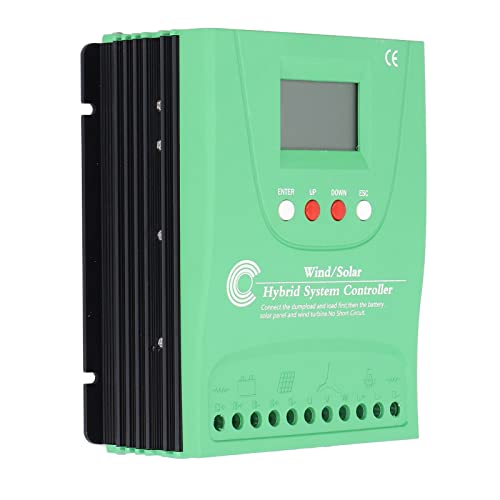 2800W Wind Solar Hybrid Charge Controller, Auto 24V/48V Battery MPPT Hybrid Wind Solar Controller with LCD Display and Free Dump Load Accurate, 1600W Wind and 1200W Solar Panel(GPI48220)