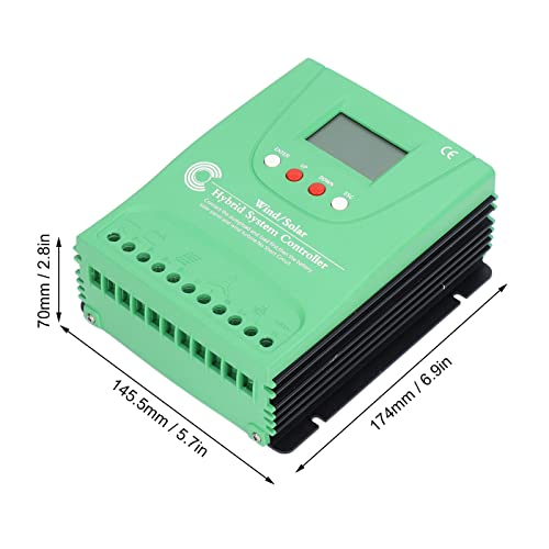 2800W Wind Solar Hybrid Charge Controller, Auto 24V/48V Battery MPPT Hybrid Wind Solar Controller with LCD Display and Free Dump Load Accurate, 1600W Wind and 1200W Solar Panel(GPI48220)