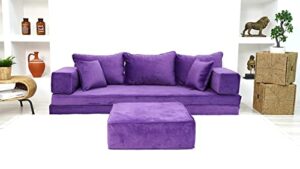 purple velvet floor seating, velvet sofa, velvet floor sofa, velvet sectional sofa, velvet floor couches, velvet livingroom sofas (sofa + ottoman)