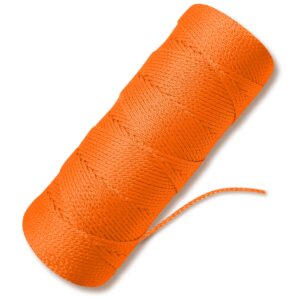 orange mason line string line - #18 braided nylon string - 500 ft length - nylon twine for gardening or masonry tools - perfect construction string for a string level, twine string for gardening