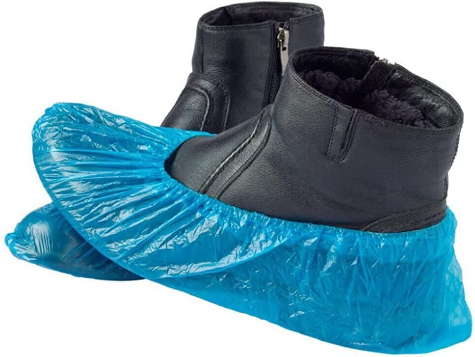 Shoe Covers Disposable 1000 PCS (500 Pairs) Reusable Boot Covers Waterproof, Durable for Real Estate, Travel, Construction, Workplace, Medical, Rain, Floor, One Size Fits Most, Hygienic Carpet Blue