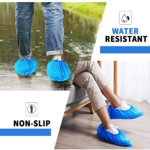 Shoe Covers Disposable 1000 PCS (500 Pairs) Reusable Boot Covers Waterproof, Durable for Real Estate, Travel, Construction, Workplace, Medical, Rain, Floor, One Size Fits Most, Hygienic Carpet Blue