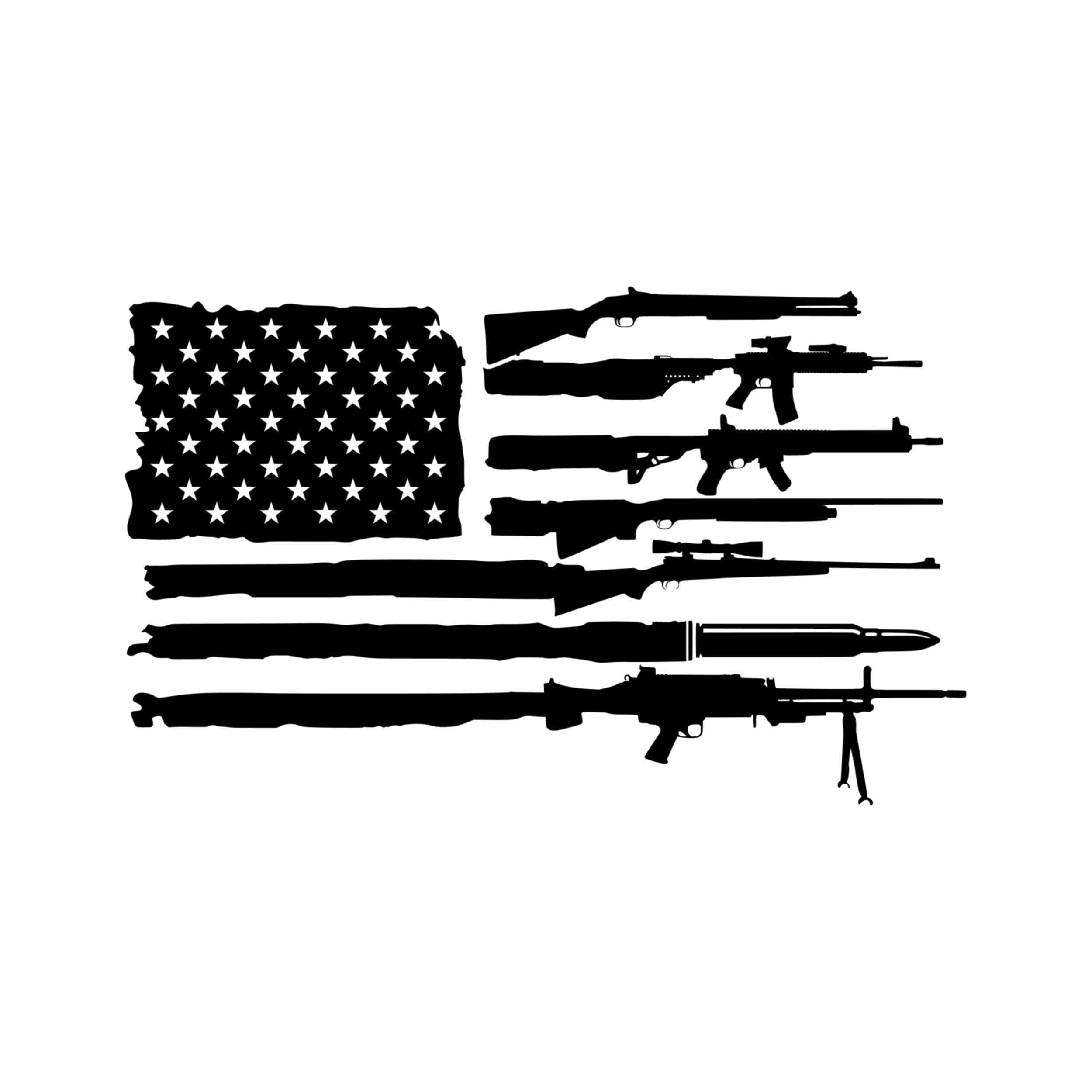 Guns American Flag Vinyl Decal