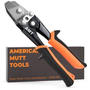 american mutt tools sheet metal hand notcher, sheet metal v notcher – cuts 30 degree v notch in sheet metal – ductwork notching tool, upholstery hand notcher, sheet metal notcher, ductwork tools