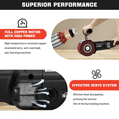 Autolock Metal Burnishing Machine,Electric Sander Polisher, With 4 Burnishing Wheels for Metal and Stainless Steel Polishing