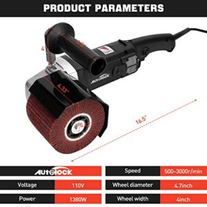 Autolock Metal Burnishing Machine,Electric Sander Polisher, With 4 Burnishing Wheels for Metal and Stainless Steel Polishing