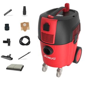 jienuo dust extractor with auto filter clean, 8 gallon wet/dry hepa filter extractor vacuum, powerful suction shop vac for home workshops, construction sites and woodworking