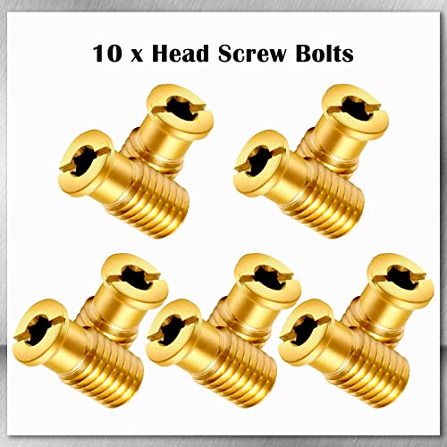 10 Pieces Brass Pool Cover Anchors Screws Pool Safety Cover Anchor Replacement Kit, Heavy Duty Pool Cover Anchors Concrete