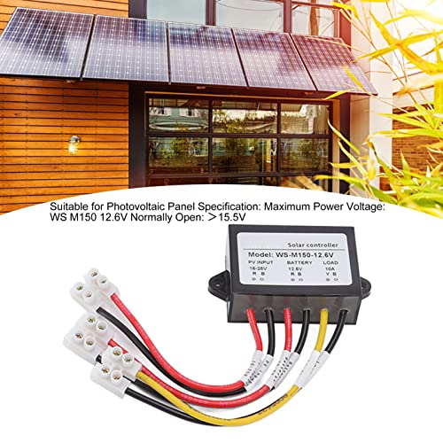 150W 10A 12V MPPT Solar Controller Module IP67 Anti Backflow 24 Hours Load Output Solar Panel Battery Regulator for Solar System Boat(WS M150 12.6V Normally Open)